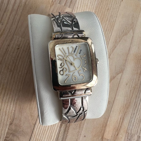 Geneva | Accessories | Geneva Elite Ladies Watch Two Tone Scroll Hinged ...